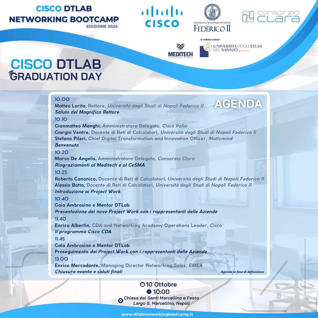 Registrazione Cisco DTLab Graduation Day 2024 - DTLab